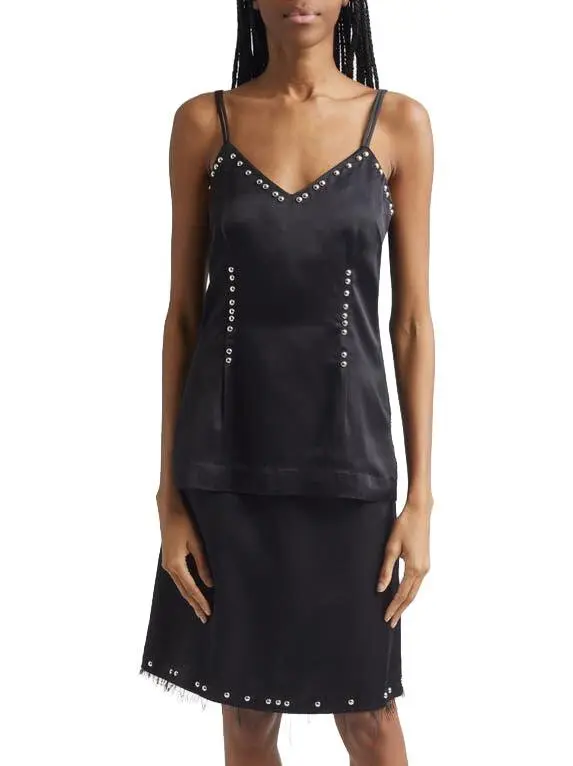 WALES BONNER Iris Studded Satin Camisole - Black