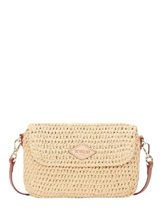 Mz Wallace Convertible Crochet Crossbody Bag - Camel