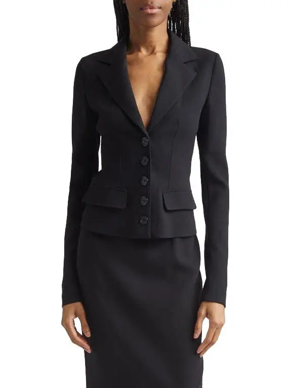 Dolce & Gabbana Tailored Stretch Wool Jacket - Nero