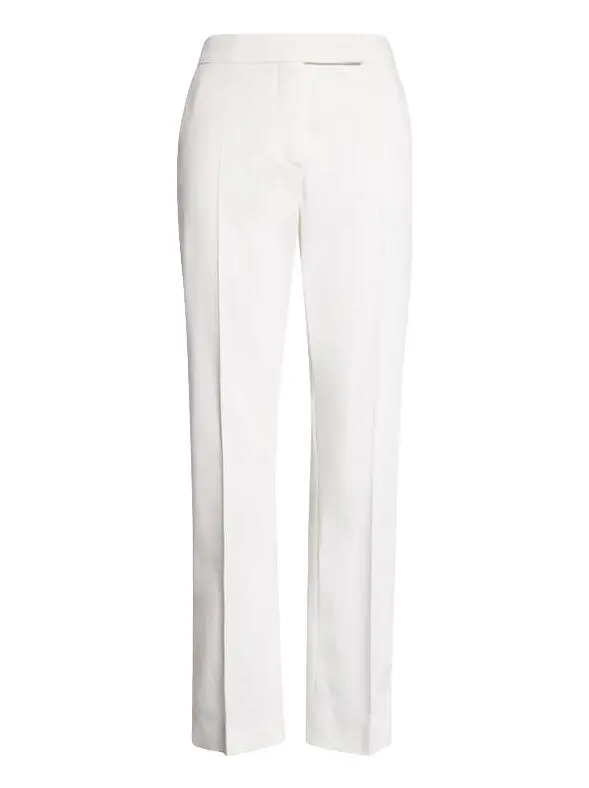 Max Mara Okra Crop Stretch Cotton Straight Leg Pants - Silk