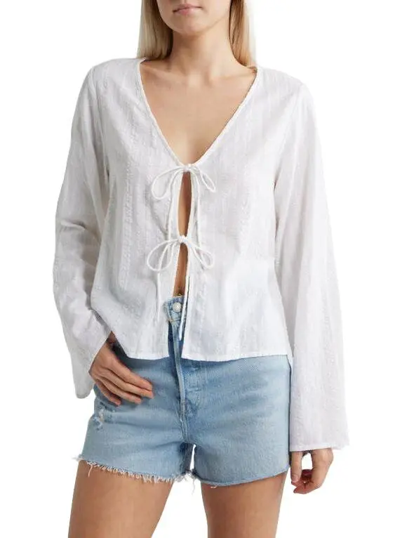 Rip Curl Haze Tie Front Top - White