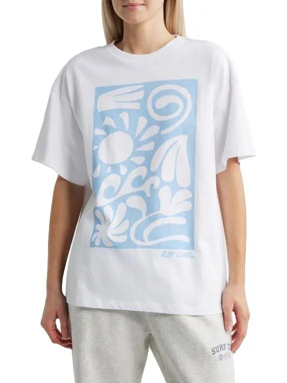 Rip Curl Sunset Surf Heritage Cotton Graphic T-shirt - Optical White