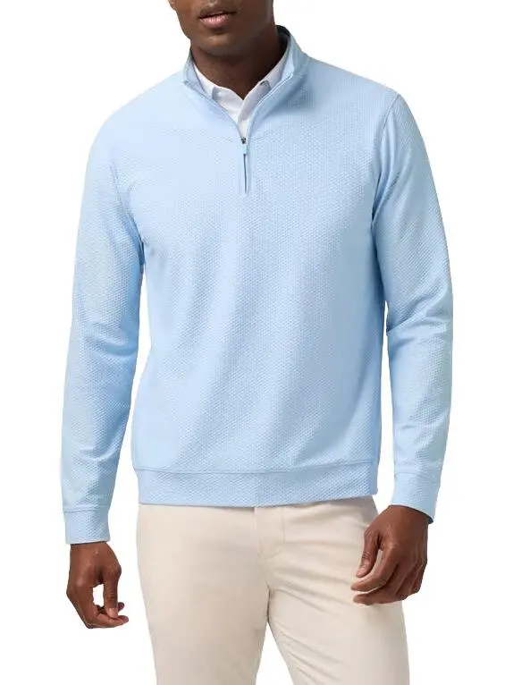 Mizzen+main Easton Textured Quarter Zip Pullover - Cloud Blue