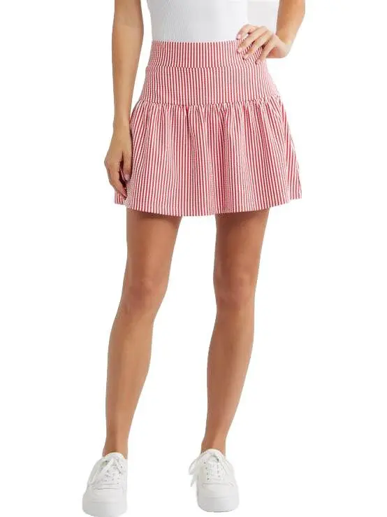 Vineyard Vines Flare Seersucker Miniskirt - Lighthouse Red