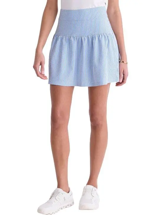 Vineyard Vines Flare Seersucker Miniskirt - Stripe Breaker Blue