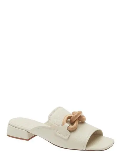 PEDRO GARCIA Enna Leather Slide Sandal - Ivory Petitgrain Oak