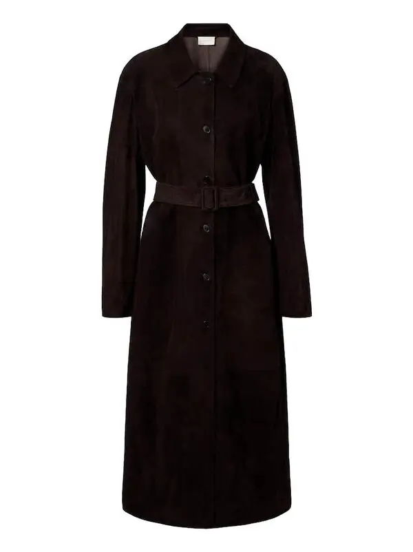 THE ROW Kendra Suede Coat - Brown