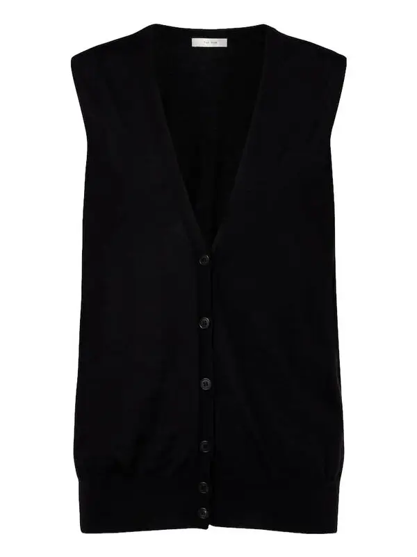 THE ROW Neel Cashmere Cardigan - Black