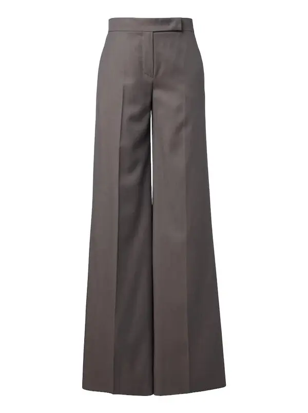 Max Mara Serio Wide-leg Wool Pants - Grey