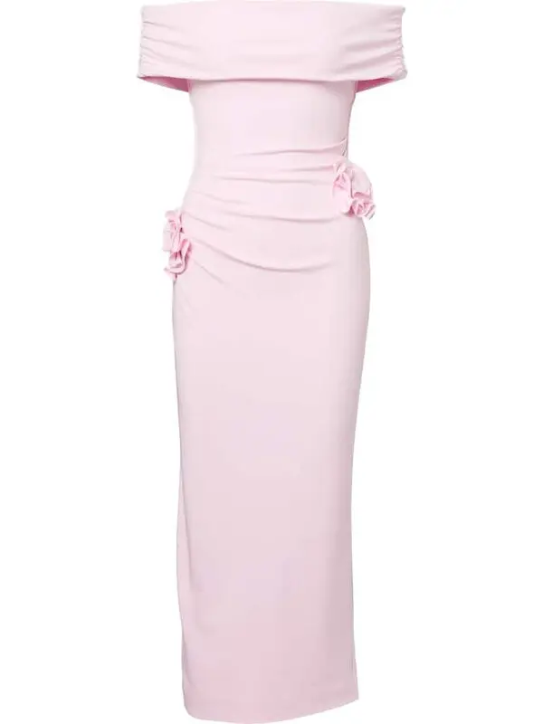 Roland Mouret Floral-applique Jersey Midi Dress - Pink