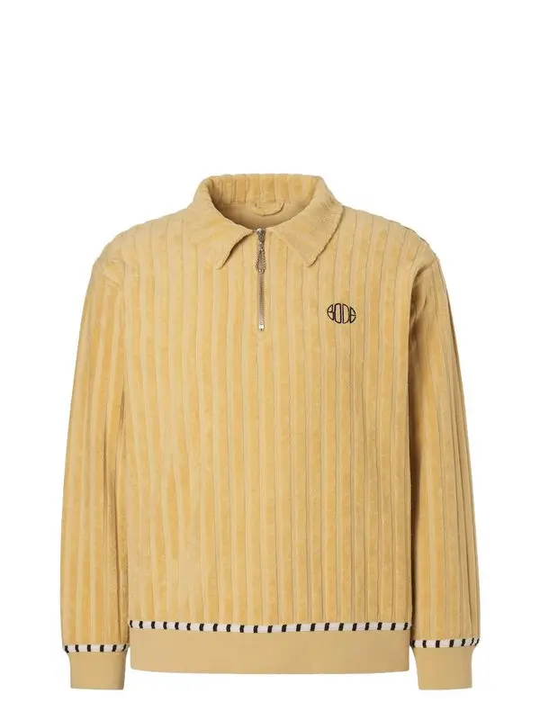BODE Croquet Ground Terry Half-zip Sweater - Yellow