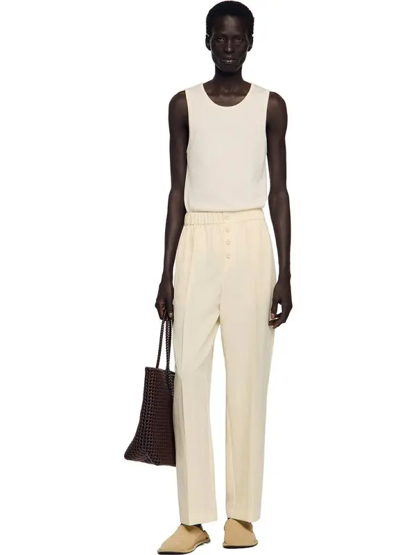 Sandro Flowing Elasticated Trousers - Butter Cream