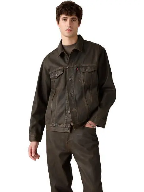 LEVI'S Relaxed Fit Trucker Jacket - Brown Wood Coated