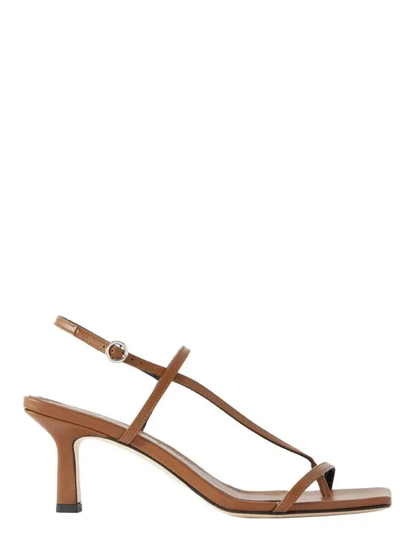 AeydĒ Elise Leather Slingback Sandals - Dark Brown