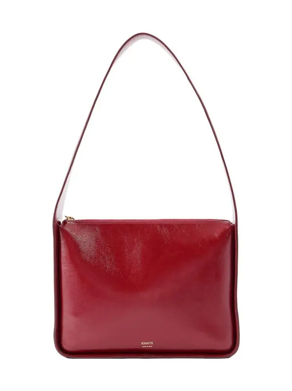 Khaite Lori Textured-leather Shoulder Bag - Burgundy