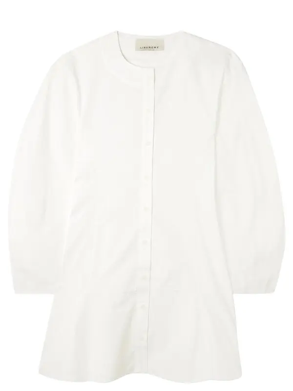 LIBEROWE Cotton-poplin Mini Shirt Dress - White