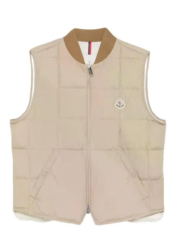 Moncler Elberton Square-quilted Gilet - Neutrals