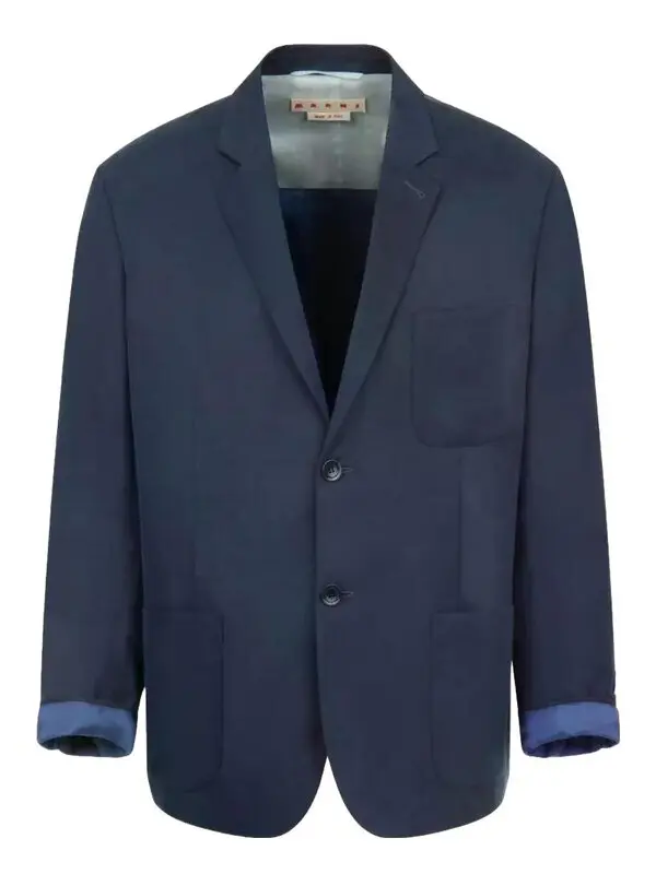 Marni Patch Pocket Two-button Blazer - Blue
