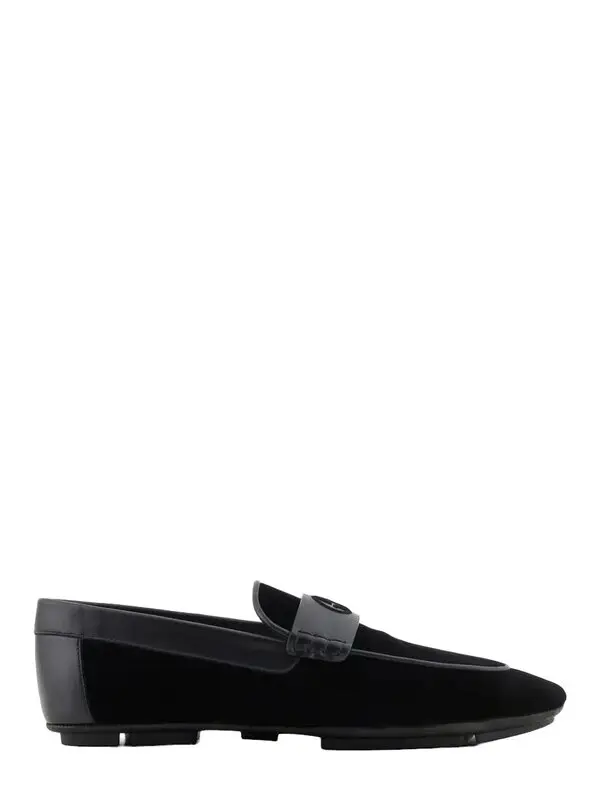 Giorgio Armani Logo-detail Loafers - Black
