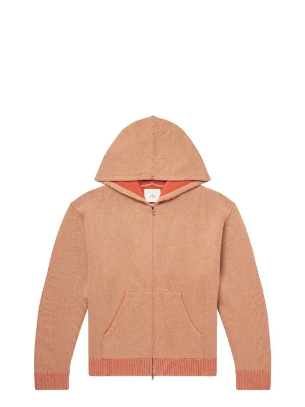 THE ELDER STATESMAN Canyon Cashmere Zip-up Hoodie - Orange