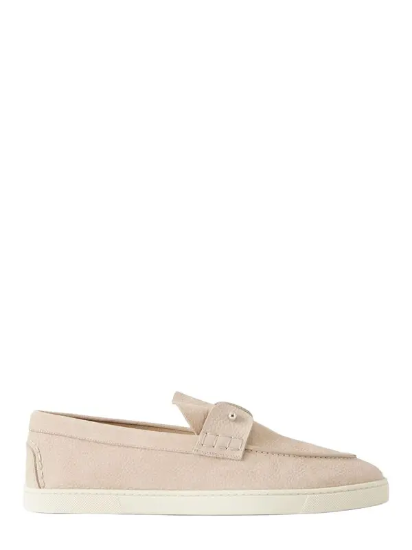 CHRISTIAN LOUBOUTIN Chambeliboat Full-grain Nubuck Loafers - Beige