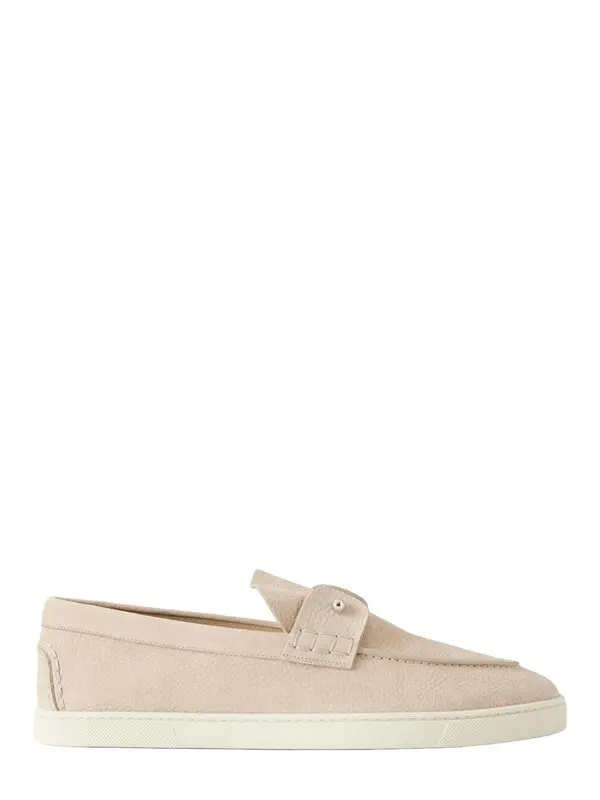 CHRISTIAN LOUBOUTIN Chambeliboat Full-grain Nubuck Loafers - Neutrals