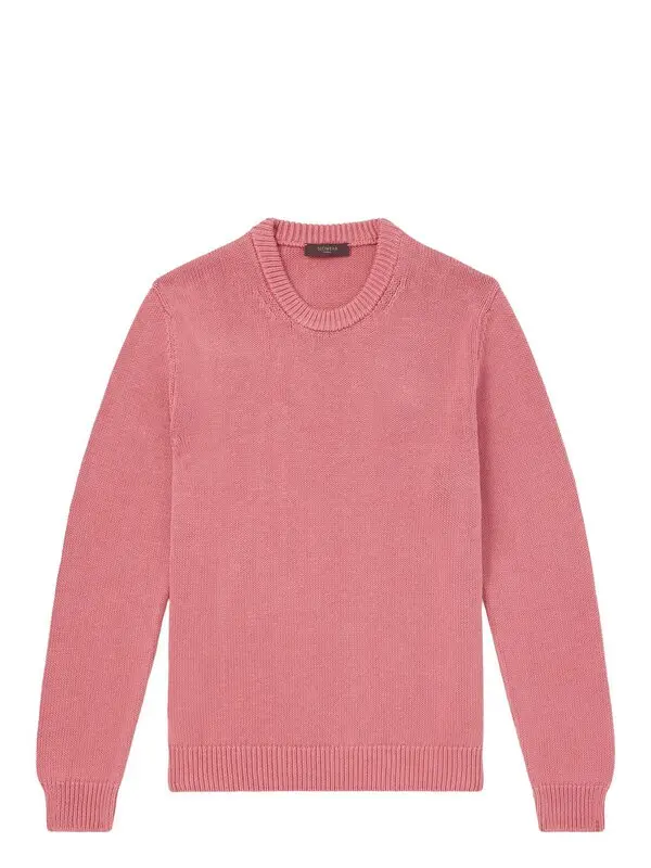 SLOWEAR Slim-fit Cotton Sweater - Pink