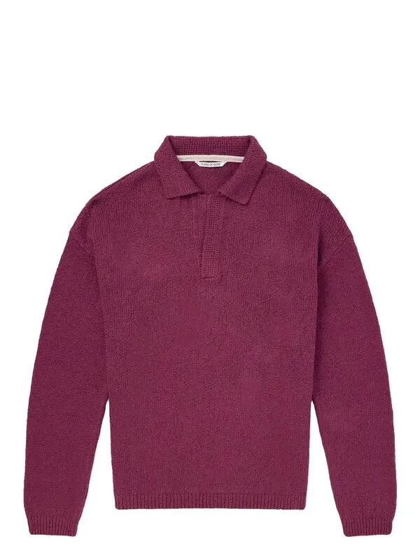 A KIND OF GUISE Marabou Organic Cotton-bouclé Polo Sweater - Red