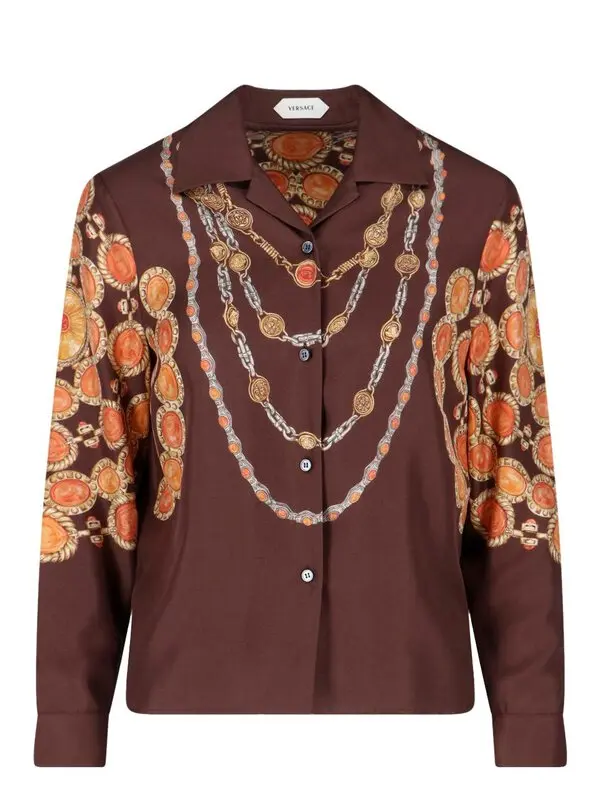 Versace Silk Twill Shirt - Brown