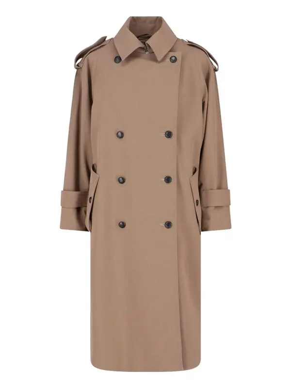 Max Mara Virgin Wool Trench Coat - Taupe