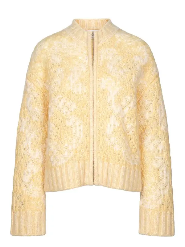 CAMILLA PIHL Sweater Briana Zip Knit - Light Yellow