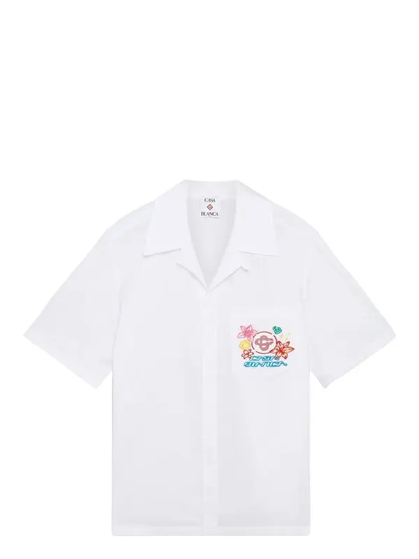 Casablanca Collage D'icones Graphiques Embroidered Short Sleeve Shirt - Multicolor