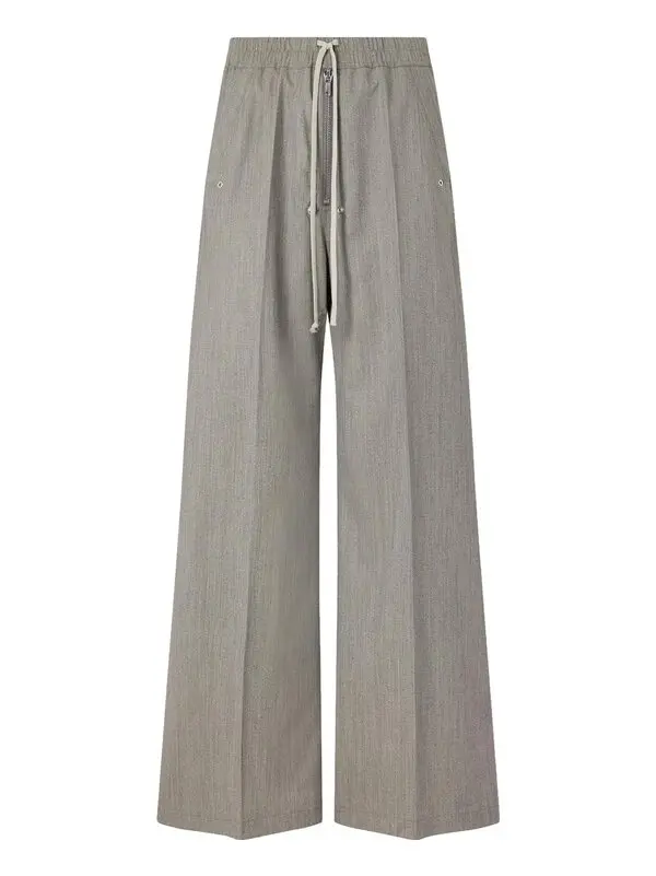 Rick Owens Wide-leg Wool Drawstring Trousers - Gray