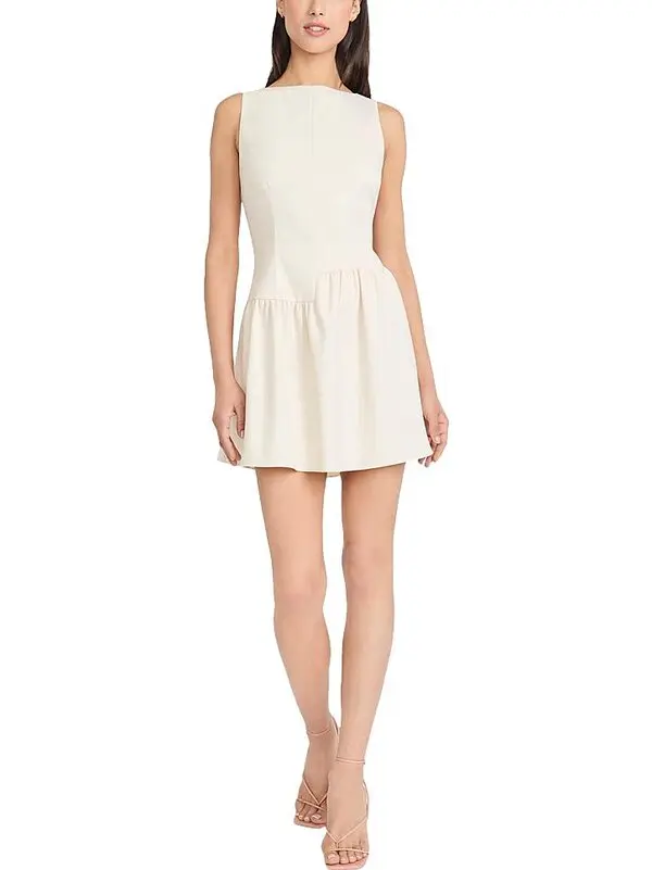Maggy London Sleeveless Fit And Flare Mini Dress - Neutral