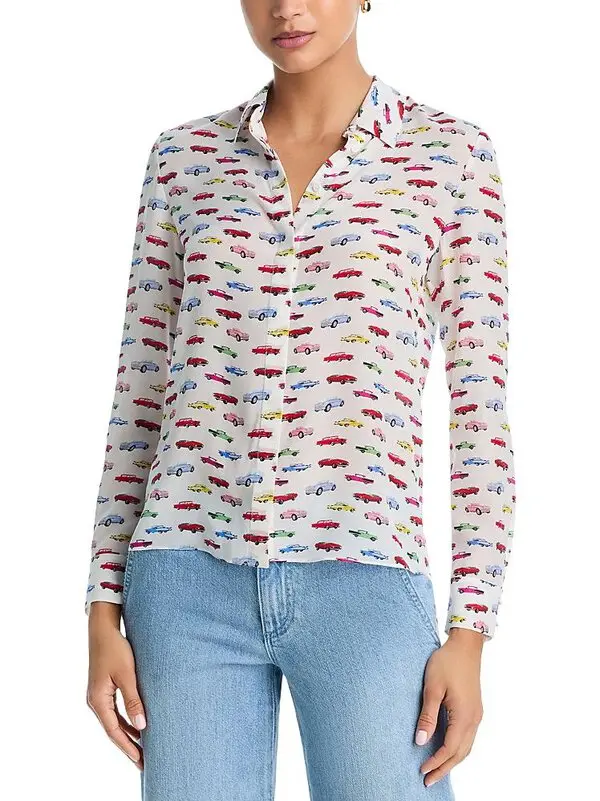 Alice + Olivia Willa Silk Shirt - Vintage Cars