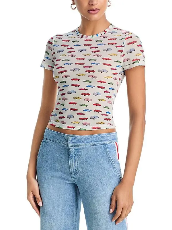Alice + Olivia Tess Crewneck Tee - Vintage Cars