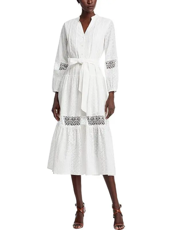 AREA STARS Eyelet Border Dress - White