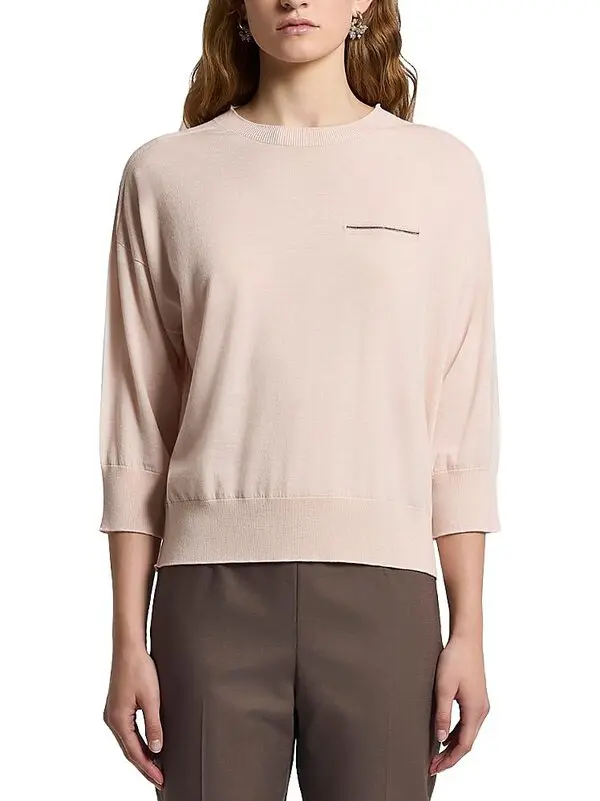 Peserico Crewneck Dolman Sleeve Sweater - Cherry Blossom Pink