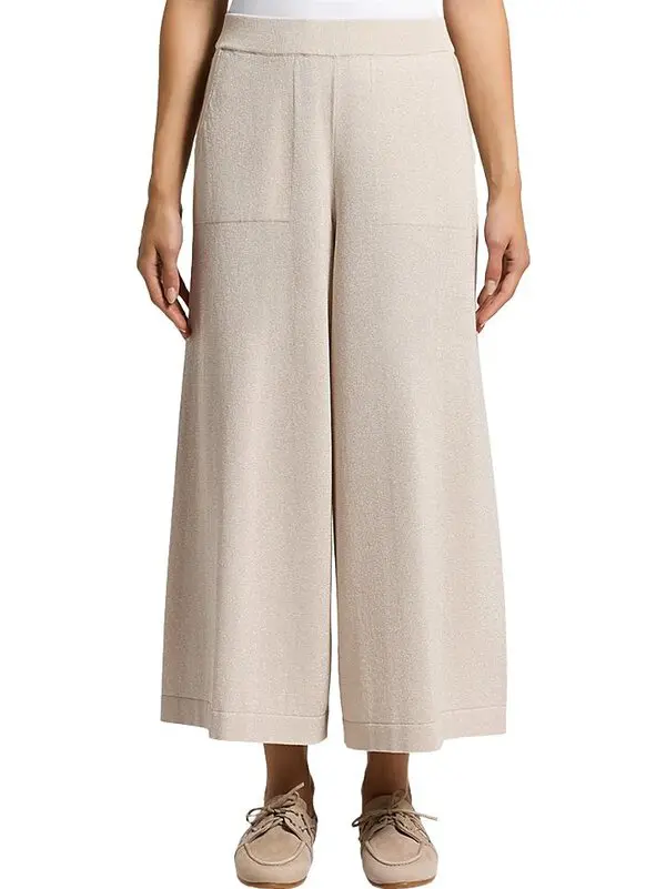 Peserico Knit Wide Leg Pants - Beige Birch