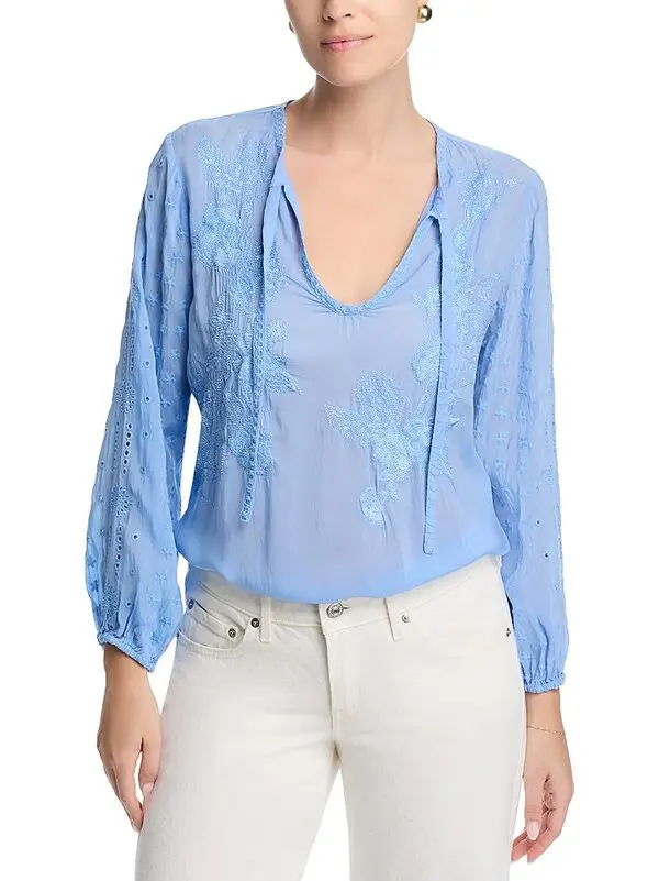 Johnny Was Cinthya Blouse - Della Robbia Blue