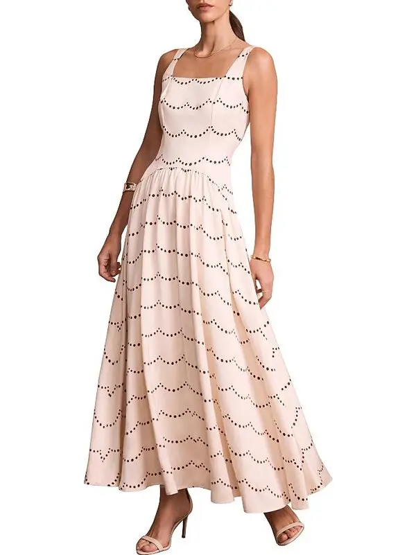 Mint Velvet Spot Print Midi Dress - Cream