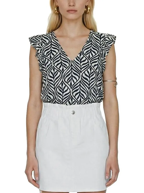 Vero Moda Josie Sleeveless V-neck Top - Birch/ Navy Blazer