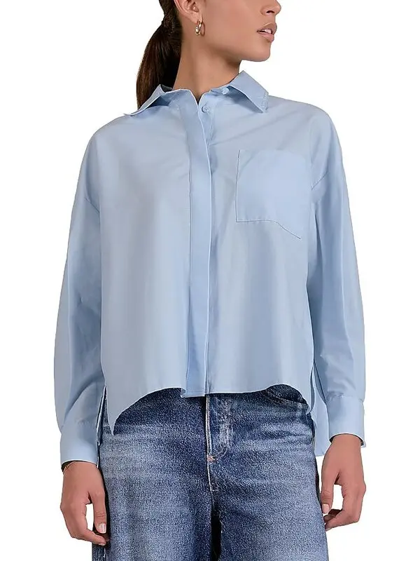 Elan Collared Top - Light Blue