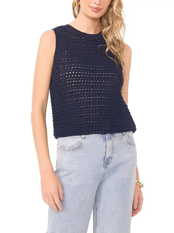 1.State Openwork Crewneck Tank - Classic Navy