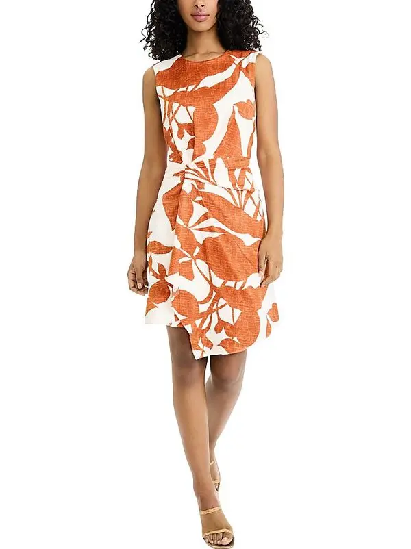 Maggy London Sleeveless Draped Mini Dress - Beige/brown