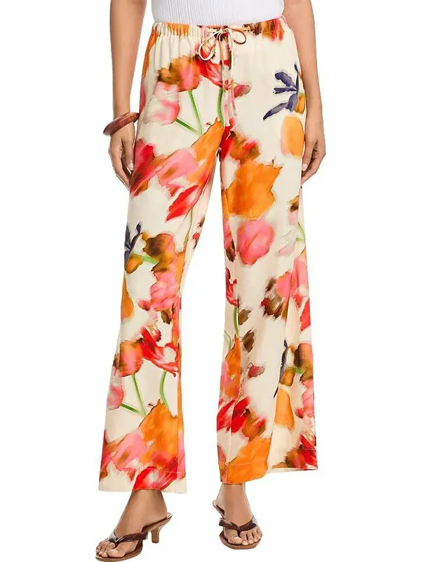 SINGLE THREAD Printed Drawstring Pants - Burnt Sienna