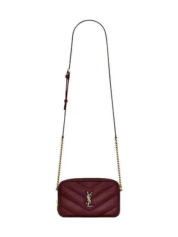 Saint Laurent Loulou Mini Camera Bag - Rouge Cabernet