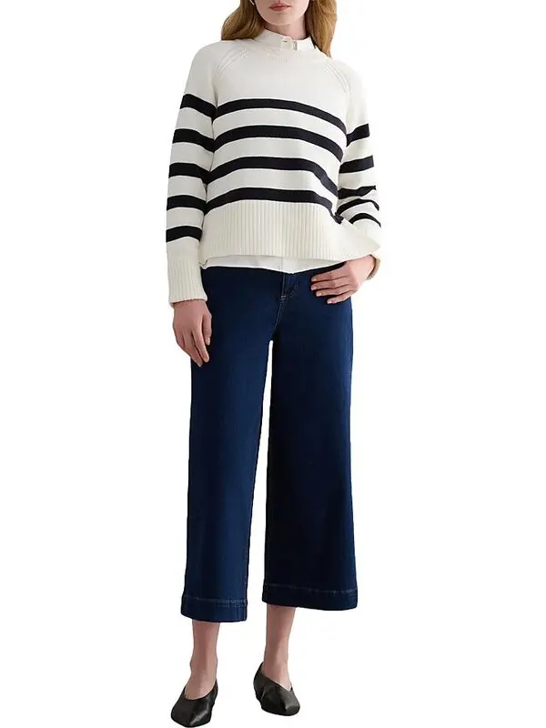 HOBBS LONDON Georgie Striped Sweater - Ivory Navy