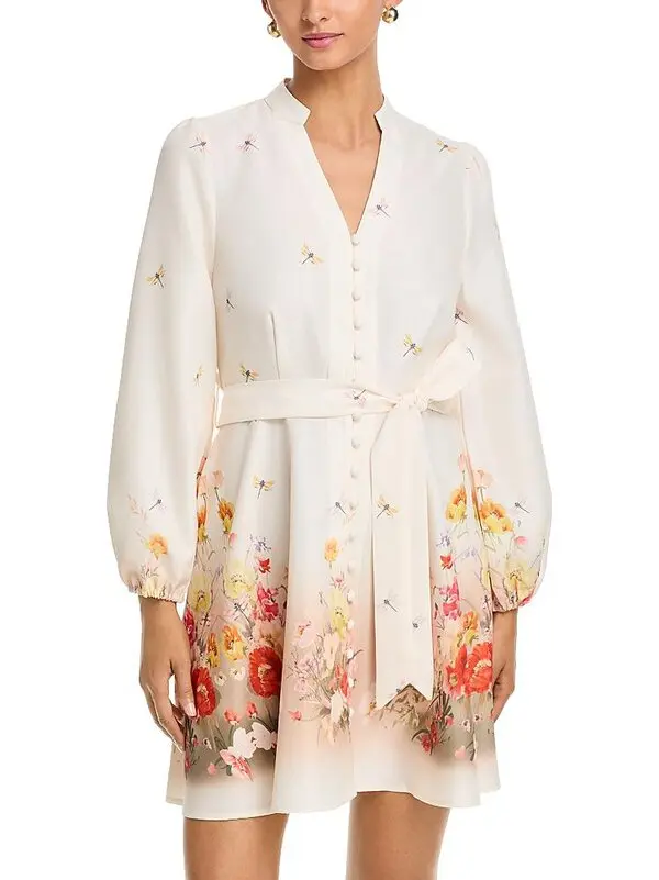 NANCY YANG Floral Button-front Dress - White
