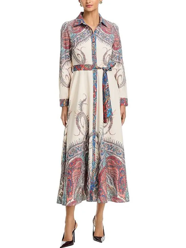 NANCY YANG Paisley Print Dress - Apricot